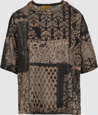 Momoni Tee Shirt Iora Nero/Pesca
