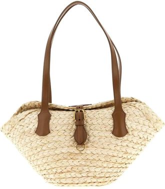Dolce & Gabbana Strohtasche mit Lederdetails - - Bags - Damen - Beige - ONE SIZE