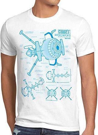 style3 Future Comet T-Shirt Homme flam Capitaine, Taille:XL, Couleur:Blanc