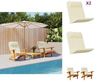 vidaXL Adirondack-Auflagen 2 Stk. Creme Oxford-Gewebe - Oxford-Gewebe - Gartenstuhlkissen - Sitzkissen - Aussenkissen - Wasserabweisend