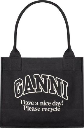 Ganni Femme, Sacs, Noir, Taille: ONE Size Phantom Large Shopping Bag