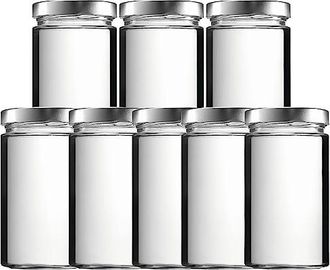 mikken Art 8 x Einmachglas 700 ml Vorratsglas mit Schraubverschluss PVC frei inkl. Trichter