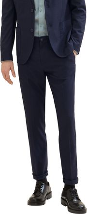 Tom Tailor Herren Regular Fit Basic Performance Chino Hose, 35223 - Navy Blue Houndstooth, 34/32