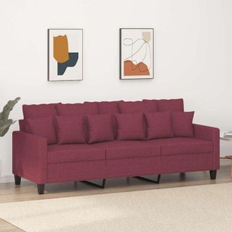 vidaXL Vidaxl - Canapé à 3 places Rouge bordeaux 180 cm Tissu