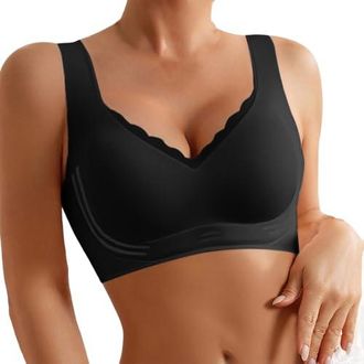 Generic Soutien Gorge Invisible Soutien Gorge sans Armature Brassiere Femme Tous Les Jours Bralette Seamless Push Up Non Rembourr&eacute;e L&eacute;g&egrave;rement Doubl&eacute;e Confort