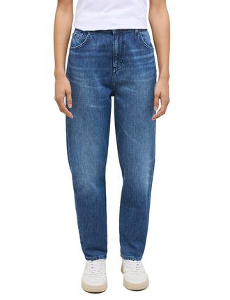 Mustang Jeans Damen Jeans Charlotte Tapered Fit - Blau - Blue Denim W26-W34 Stretch, Gr&ouml;&szlig;e:30W / 32L, Farbvariante:Blue Denim 5000-582