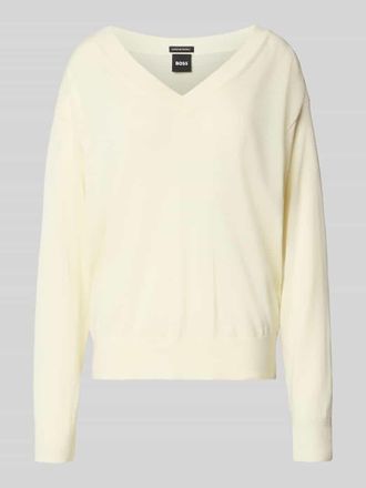 HUGO BOSS Regular Fit Pullover aus reiner Schurwolle