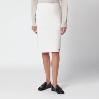 Miu Miu Bleistiftrock aus Stretch-Popeline, Talc