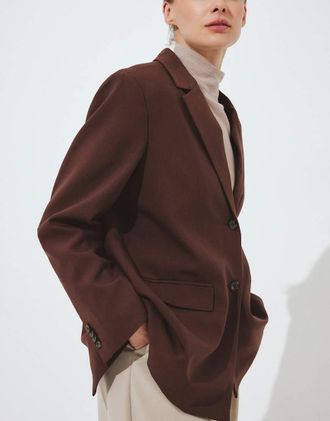 NA-KD Blazer oversize ouvert dans le dos - Marron