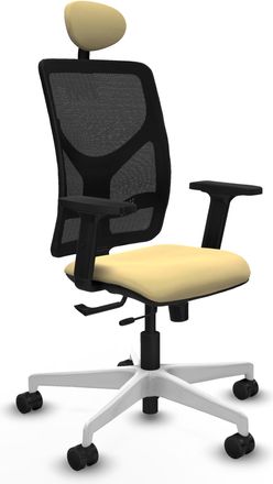 Piqueras y Crespo Gepolsterter Drehstuhl mit 2D-Armlehnen, h&ouml;henverstellbare Lendenwirbelst&uuml;tze und festes Kopfteil, ausgestattet mit Syncro/Traslack und Schneideschaum