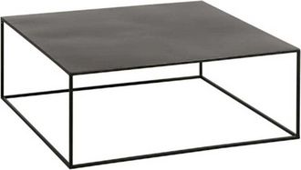 Les Tendances Les Tendances - Table basse carr&eacute;e en m&eacute;tal Noir 80x80 cm
