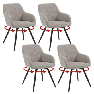 Woltu 4er Set drehbare Esszimmerst&uuml;hle, Samt gepolsterte ergonomische Esszimmert&uuml;hle mit Metallbeinen,Esszimmert&uuml;hle mit R&uuml;cken- und Armlehnen, f&uuml;r K&uuml;che, W