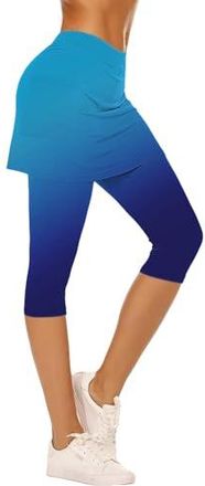 Generic Legging de yoga pour femme - Pantalon de sport &agrave; jupe pour femme - Jupe-short athl&eacute;tique pour gym, tennis, yoga - Legging taille haute avec jupes - V&ecirc;