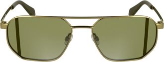 Calvin Klein Jeans Unisex Adult Sunglasses CKJ25202S - Matte Gold with Solid Khaki Lens