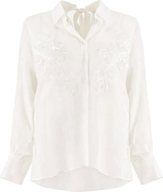 Ermanno Scervino Femme, Blouses et Chemises, Blanc, Taille: 34 FR Chemise Brod&eacute; Oversize