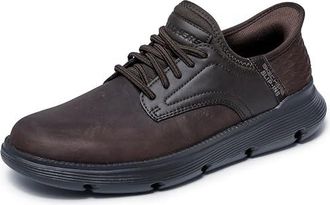 Skechers Homme Slip-ins Garza-Gervin Casual Slip-on Shoes Baskets décontractées, Chocolate Leather, 41.5 EU