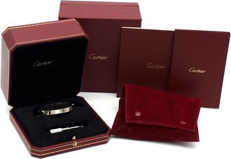 Cartier LOVE Classic White Gold Bracelet 16 (with Box