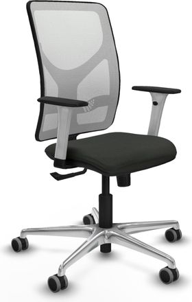 Piqueras y Crespo Schreibtischstuhl in Wei&szlig; und Schwarz, mit wei&szlig;en und schwarzen Armlehnen, h&ouml;henverstellbare Lendenwirbelst&uuml;tze, mit 3 Positionen, Wei&szlig; / Schwarz