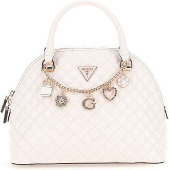 Guess Everlee Dome Satchel Bag Creme White