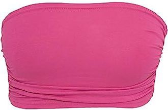 Urban Classics TB451 Soutien-gorge Bandeau Haut, Femme - Rose (Fuchsia 00106) - S