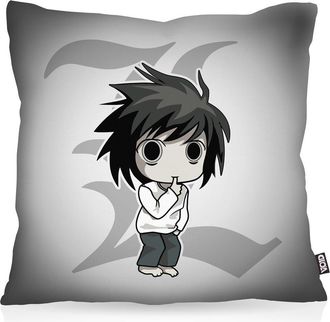 Void Watches L Death Note Kissenbezug Kissenhülle Outdoor Indoor Notizbuch Anime Manga Yagami, Kissen Größe:40 x 40 cm