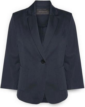 Elena Miro Femme, Vestes, Bleu, Taille: 46 FR Blazer en satin stretch