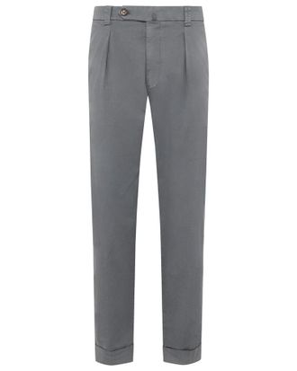 Berwich Chino Chiaia aus Baumwollstretch mit Bundfalte in