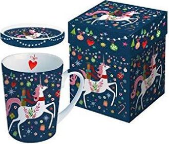Pfiff Tasse / Teebecher Happy Unicorn mit Deckel in Geschenkbox
