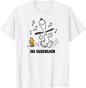 Peanuts Erdnüsse - Snoopy und Woodstock Be Happy Dance T-Shirt