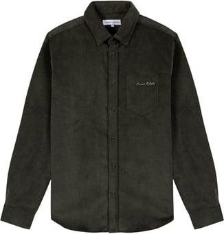 Maison Labiche Chemise droite col boutonn&eacute; en coton m&eacute;lang&eacute;