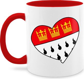 Shirtracer Tasse Tassen 325ml - Karneval & Fasching - Köln Wappen Herz I Geschenk für Köln Fans - 325 ml - Rot - karnevalstasse fasching- koln faschingstasse car
