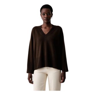 Vicolo Pullover aus 100% Wolle mit V-Ausschnitt - - Knitwear - Damen - Braun - M