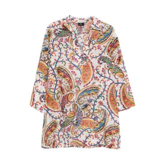 Etro Femme, Blouses et Chemises, Multicolore, Taille: 40 FR Blouse Imprim&eacute;e en Coton et Soie