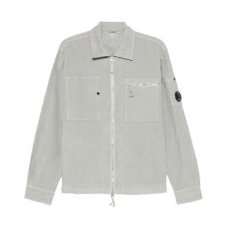 C.P. Company Corduroy Lens Zipped Overshirt - - Jackets - Herren - Grau - S
