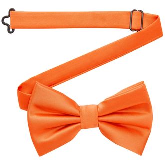 DonDon Fliege Herren handgefertigt Seiden-Look 12 x 6 cm Fliege Orange