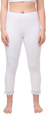 Ulla Popken Pantalon pour Femme, Blanc Neige, 45W X 32L