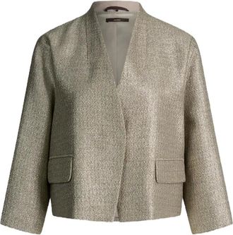 Windsor Femme, Vestes, Jaune, Taille: 44 FR Blazer-Cardigan en m&eacute;lange de coton avec col ch&acirc;le