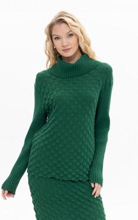 Passioni Rollkragenpullover aus strukturiertem Strick