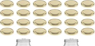 mikken Art 12 Deckel TO 70/7,3 cm pasteurisierbar f&uuml;r Marmeladengl&auml;ser Twist-Off Ersatzdeckel Schraubdeckel f&uuml;r Sturzgl&auml;ser, Einmachgl&auml;ser gold (Packung mit 2)