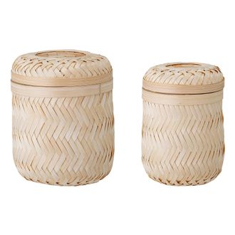 Bloomingville Pani&egrave;res de rangement en bambou - Set de 2 Bloomingville