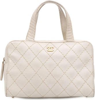 Chanel Sac &agrave; main matelass&eacute; doccasion - Femme - Pre-owned - Blanc - Taille: ONE Size