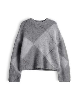OPUS Strickpullover Pargyle mit Argyle-Rautenmuster Weite Silhouette mit &uuml;berschnittener Schulter und weichem Griff
