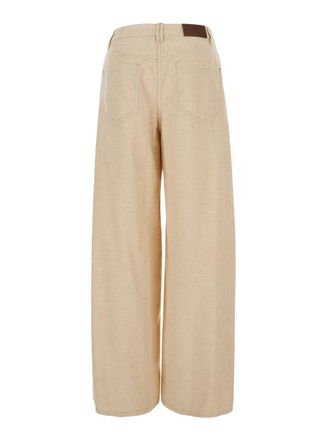 Brunello Cucinelli Cotton and Linen Trousers - Beige