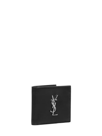 Saint Laurent Mens Wallet East-West Monogram Black Calfskin & Cardholders