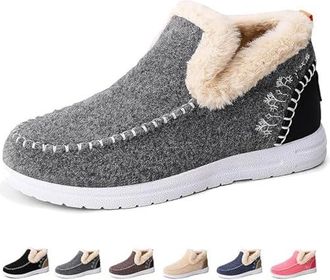 Generic Bottes orthop&eacute;diques en polaire &agrave; enfiler pour femme, chaussures dhiver doubl&eacute;es de fourrure avec soutien de la vo&ucirc;te plantaire, bout rond, antid&eacute;rapa