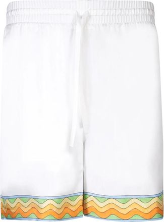 Casablanca Homme, Maillots de bain, Blanc, Taille: XS Silk Shorts