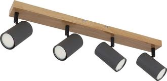 Globo Lighting Deckenstrahler 4 Flammig braun Deckenleuchte 4 Flammig GU10 Deckenlampe Wohnzimmer Modern, schwenkbar, Metall, 4x GU10, LxBxH 56x6x12 cm