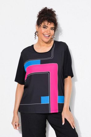 Ulla Popken T-Shirt Shirt Satinfront Classic Rundhals Halbarm