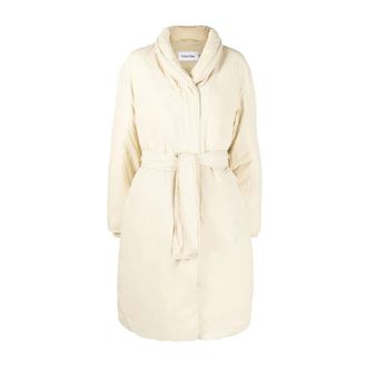 Calvin Klein Beiger Daunen Wickel Puffermantel - - Coats - Damen - Beige - L