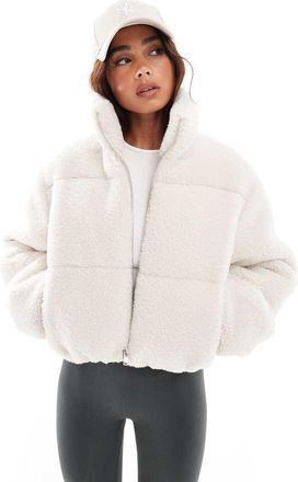 Miss Selfridge Steppjacke in Cremeweiß aus Teddyfell